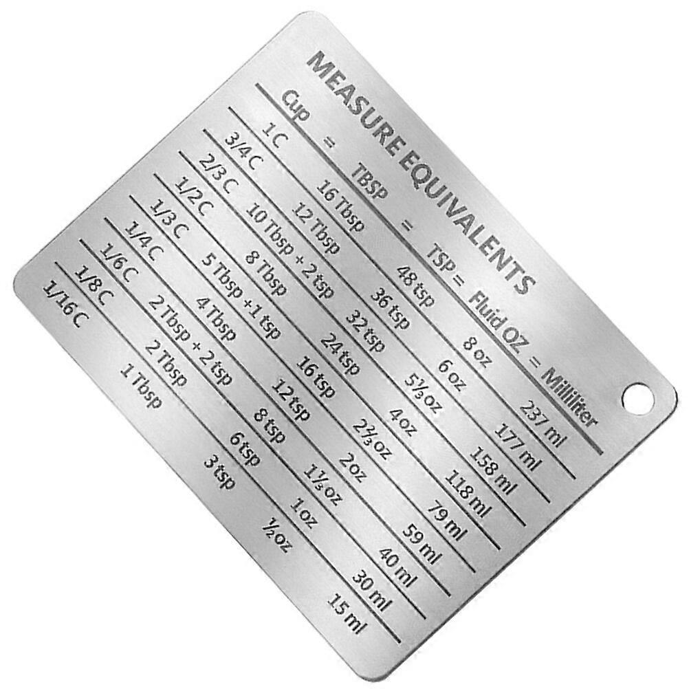 Stainless Steel Measure Equivalent Chart Magnetic Measure Conversion ...
