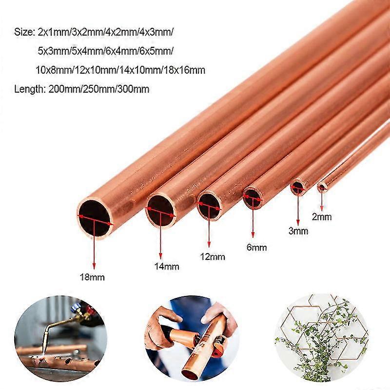 1pcs 200/250/300mm Length High Quality Copper Tube Plumbing Pipe/tube ...