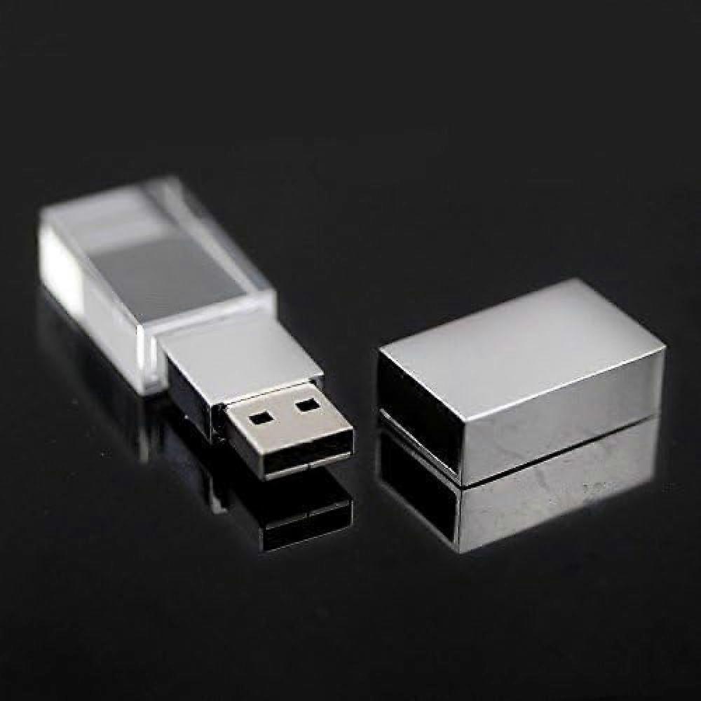 Crystal Transparent Rectangle Genuine USB Flash Drive, LED Light ...