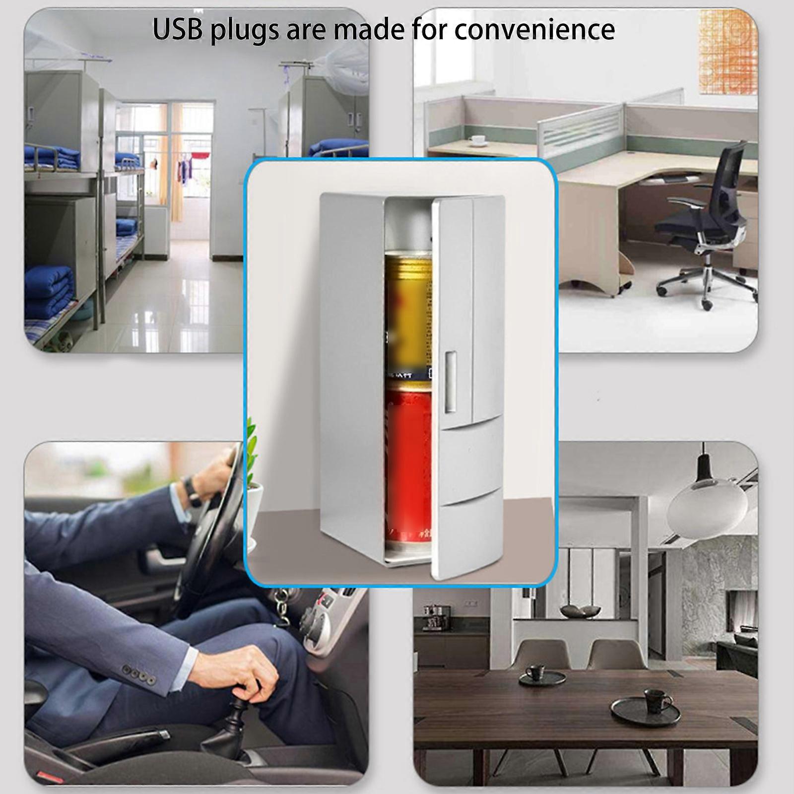 USB Electric Fridge Office Dual-Use Beverage Fridge Mini Drink Cooler ...