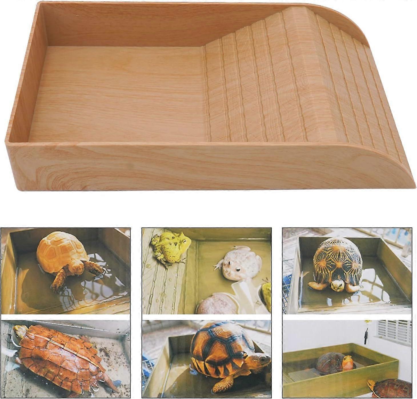 Tortoise Food Bowl with Ramp Climbing Design, ABS Plastic Water Bowl ...