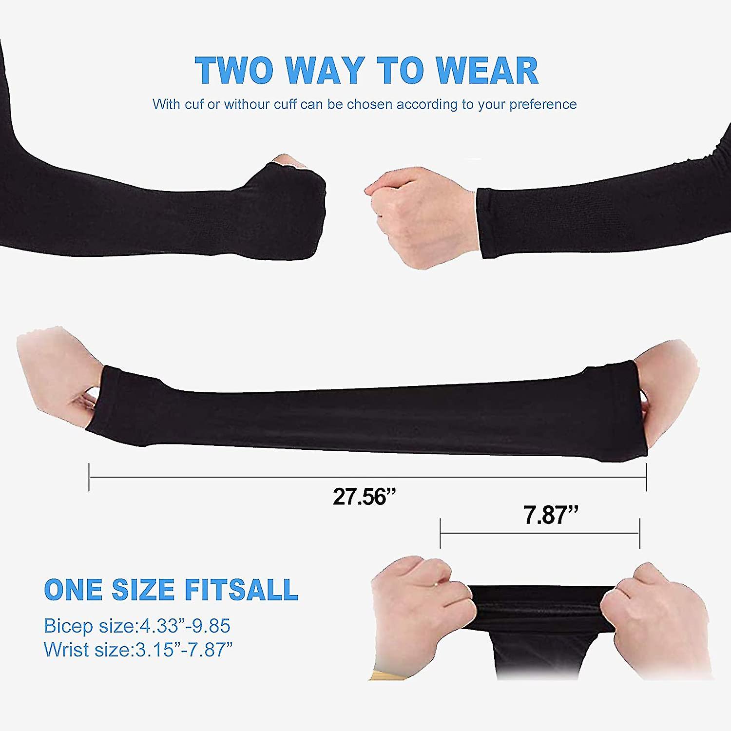 6 Pairs Uv Sun Protection Cooling Arm Sleeves - Upf 50 Arm Cover For ...