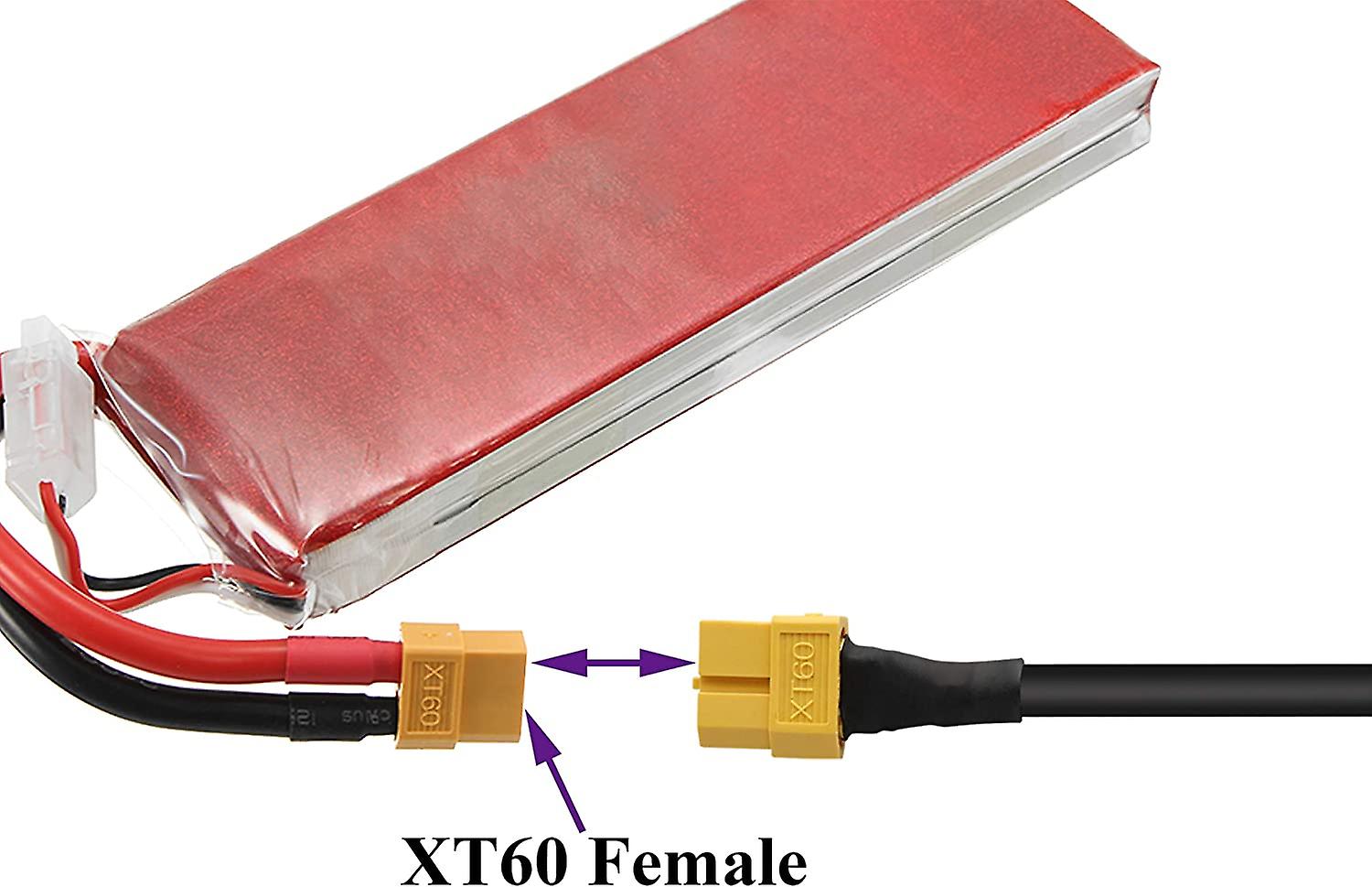 Xt60 To Dc Connector Cable Xt60 Female To Dc5.5mm X 2.5mm Female Cable ...