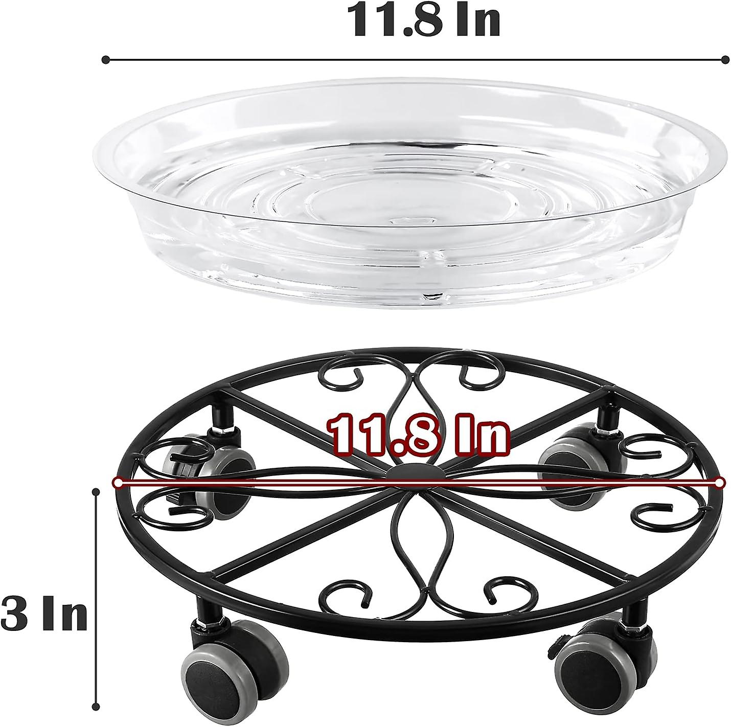 3 Pack Plant Caddy With Wheels Heavy Duty 11.8 Inches Metal Plant Stand ...