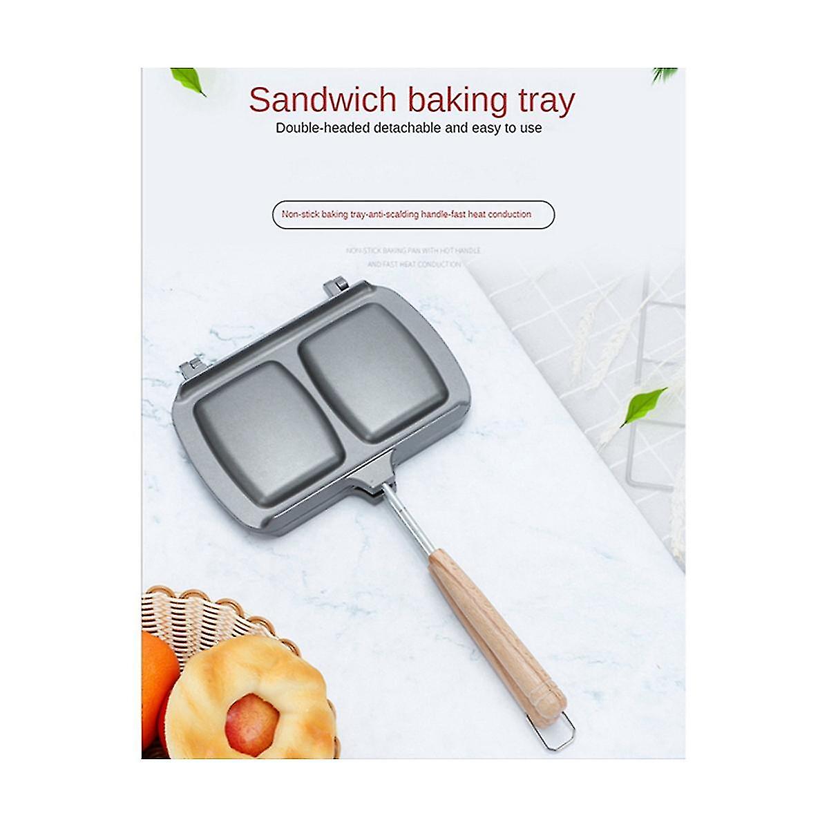 Double-sided Wich Pan Non-stick Foldable Grill Frying Pan For Bread ...