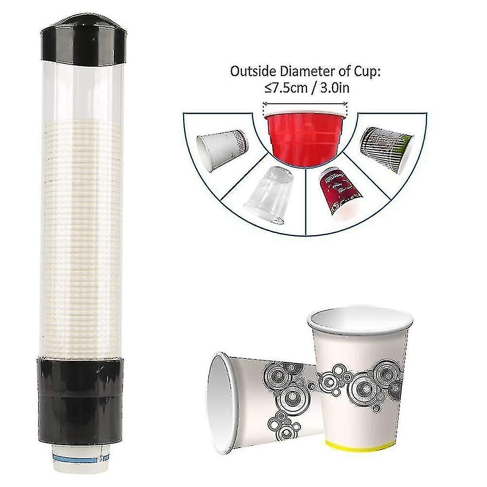 Cup Dispenser - 60 Paper Cups Plastic Cup Dispenser, One Touch Button ...