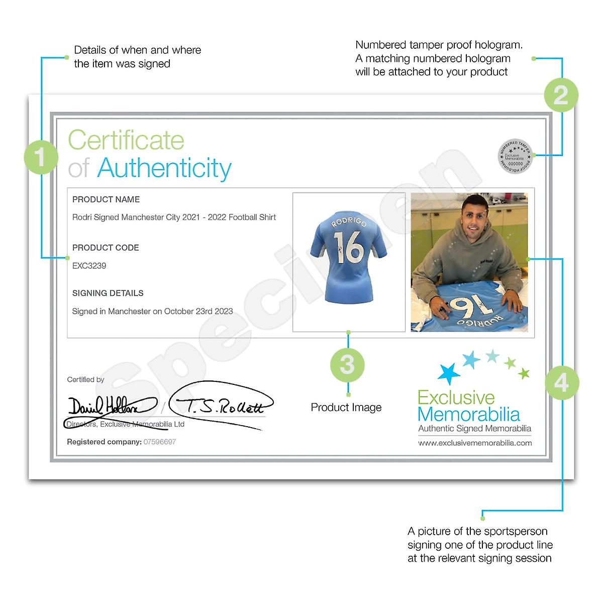 Rodri Signed Manchester City 2021-22 Football Shirt. Icon Frame | Fruugo UK
