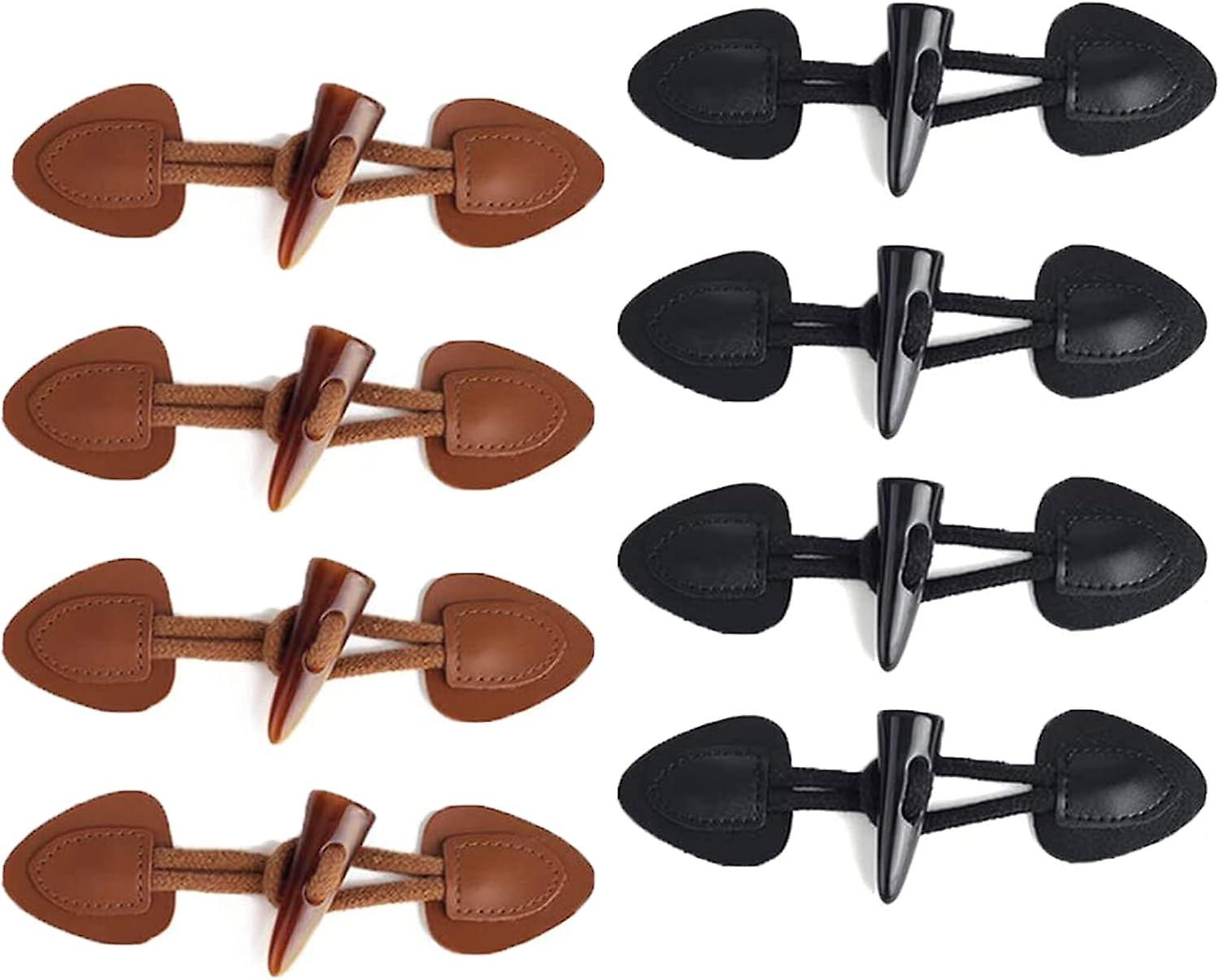 8 Pairs Toggle Buttons with Clasp, Leather Toggle Button for Jackets ...
