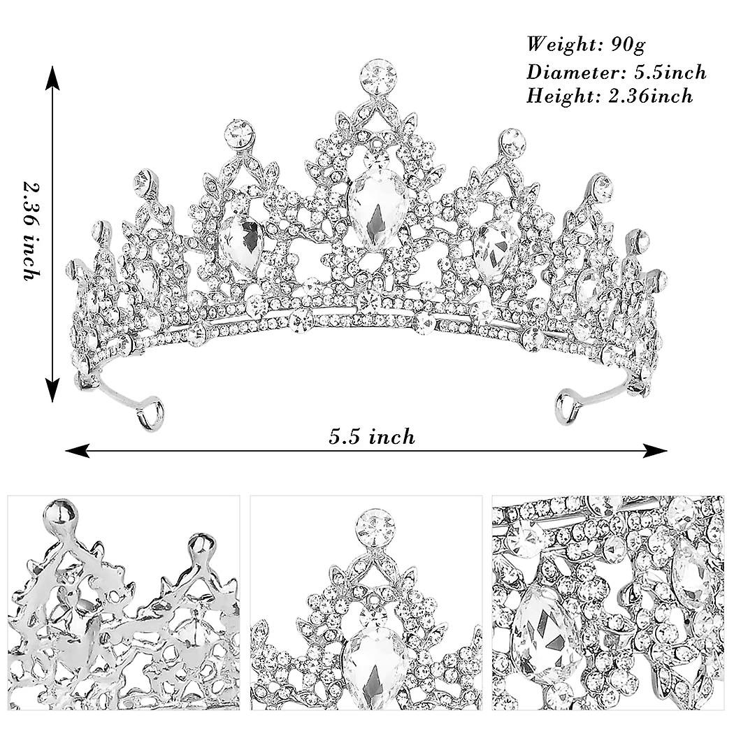 New,suitable Silver Tiara and Crowns for Women Crystal Queen Crown ...