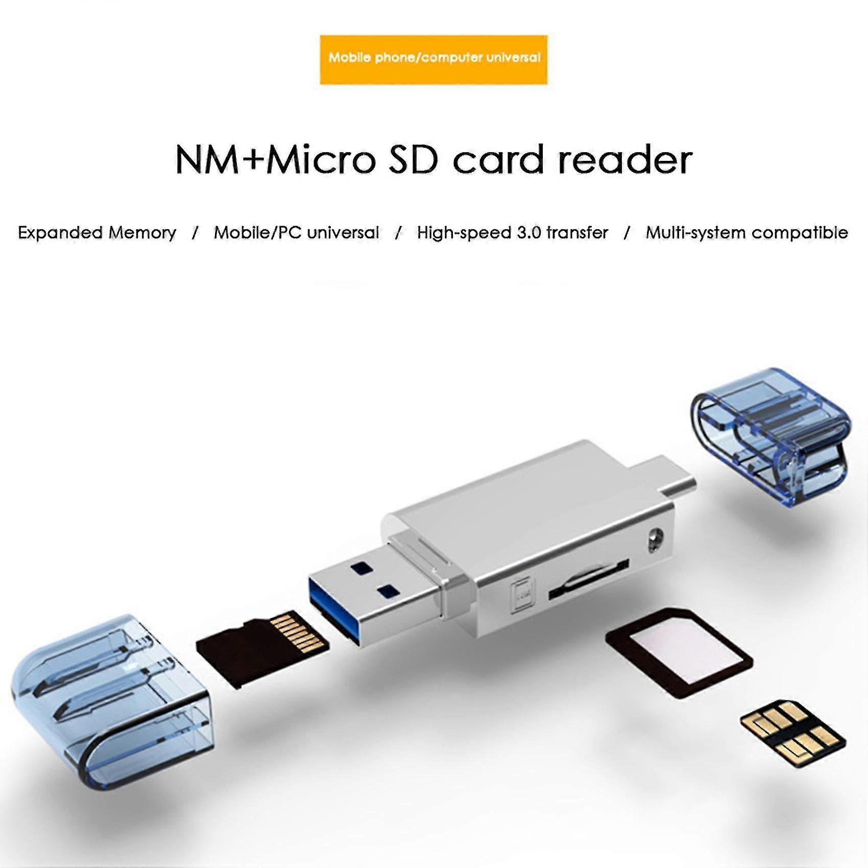 Usb 3.0 Card Reader Nm Card Reader Tf Memory Card Reader Type-c Mobile ...