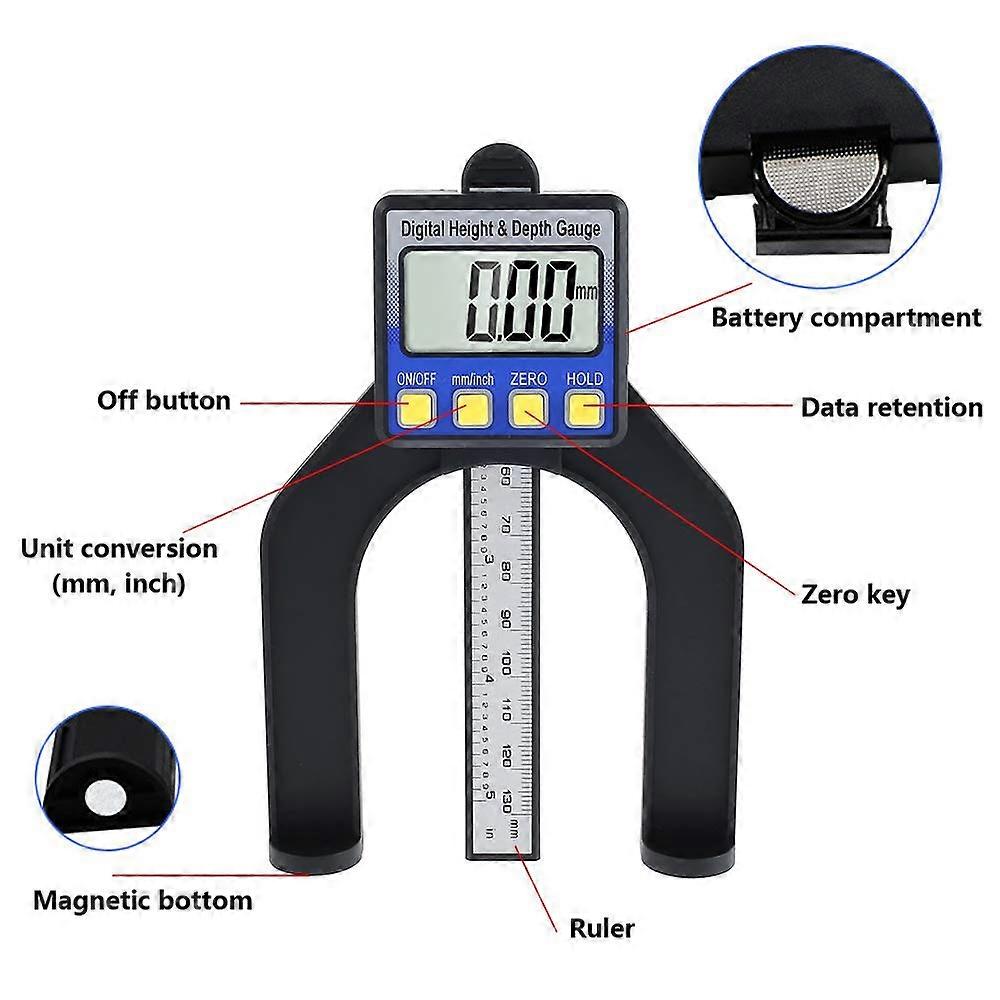 2024 New Digital Depth Gauge 80mm Carpentry Height and Depth Gauge with ...