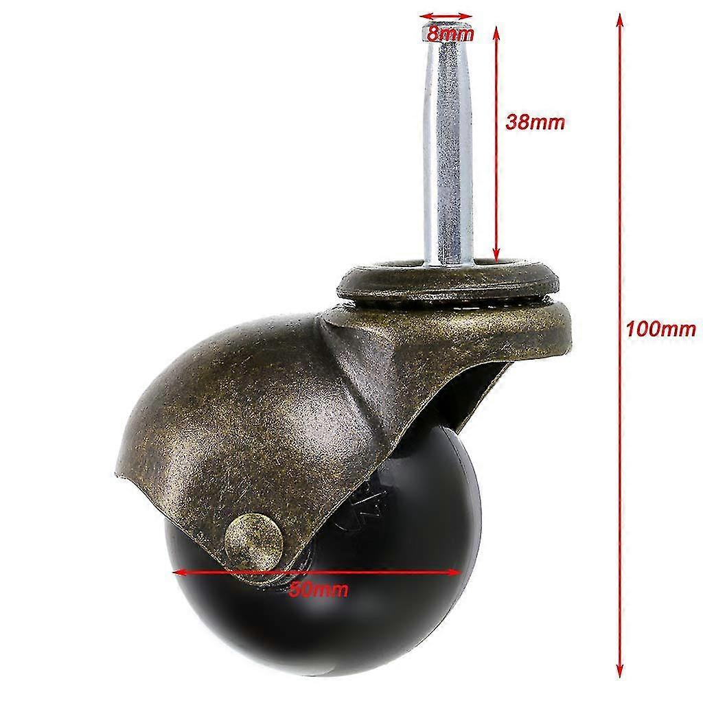 50mm Bronze Ball Wheel, Furniture Casters With Sockets, Rounded Ball ...