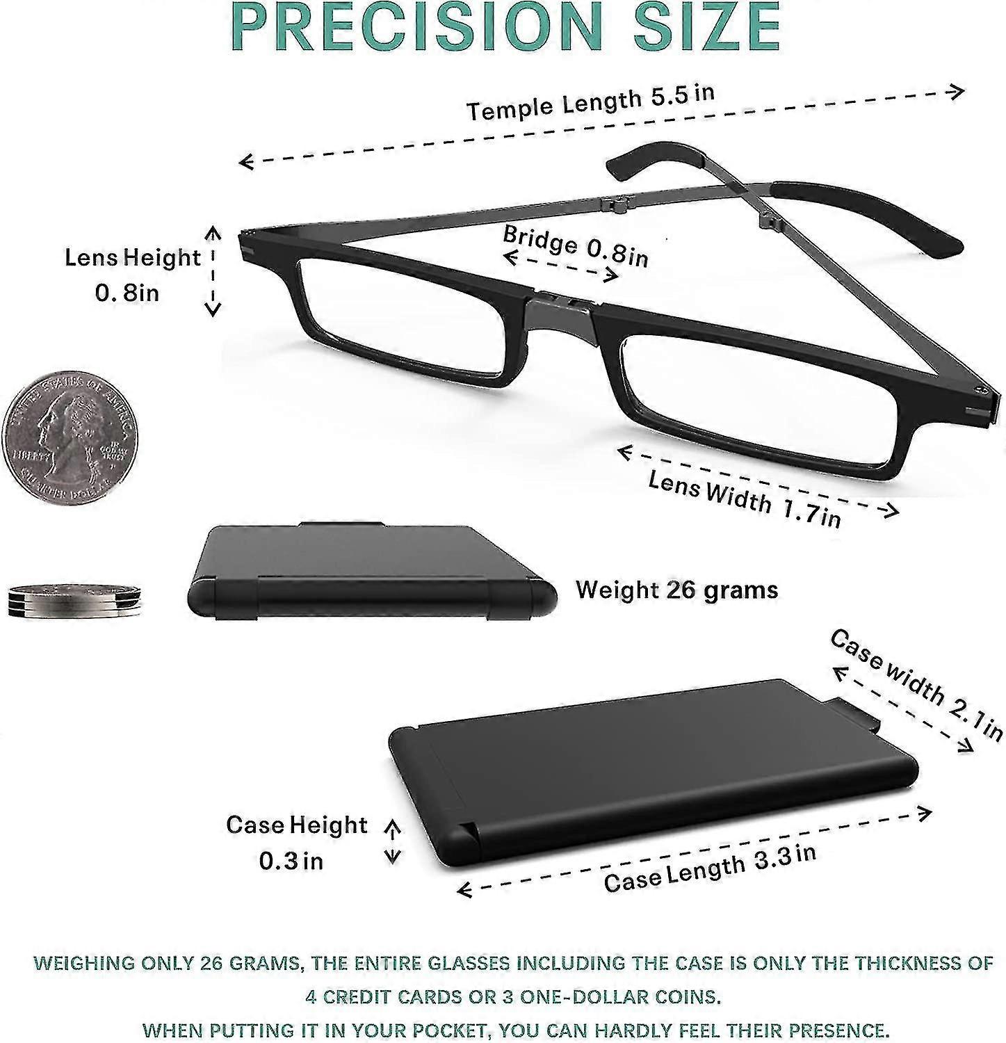 Ultra-light And Thin Foldable Reading Glasses Folding Readers For Men ...
