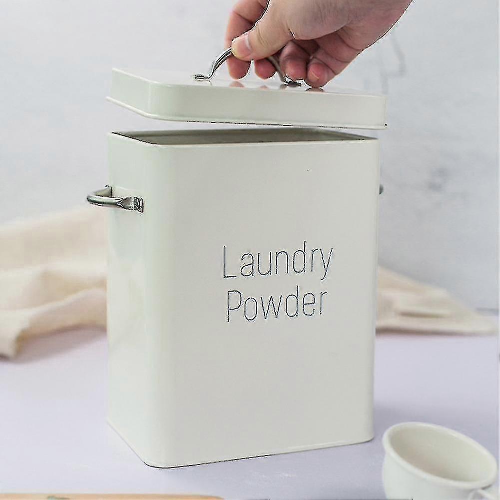 Metal Washing Powder Bucket Square Laundry Powder Storage Box Container ...