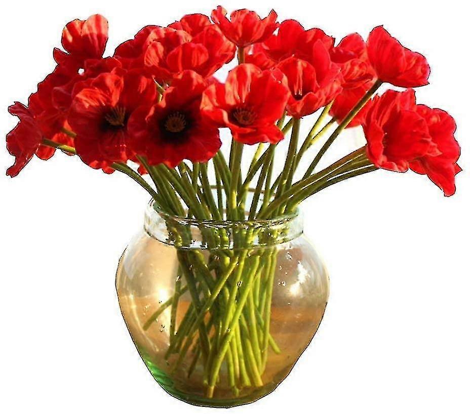 Lot Of 10 Artificial Poppies In Polyurethane With Realistic Touch ...