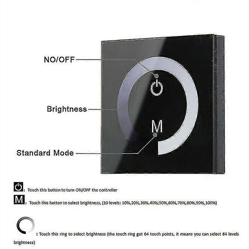 Dc 12v-24v Touch Panel Led Lights Dimmer Smart Controller Wall Mounted ...
