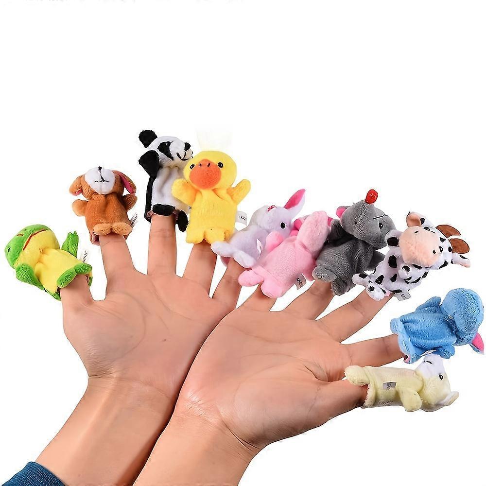 10Pcs Mini Plush Animal Finger Puppets, 10 Style Cartoon Small Hand ...