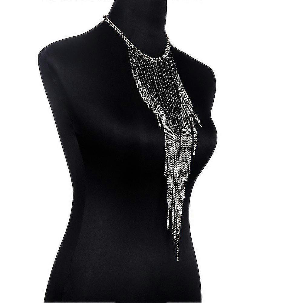 Luxury Fashion Sexy Body Belly Black Gold Color Tone Body Chain Bra ...