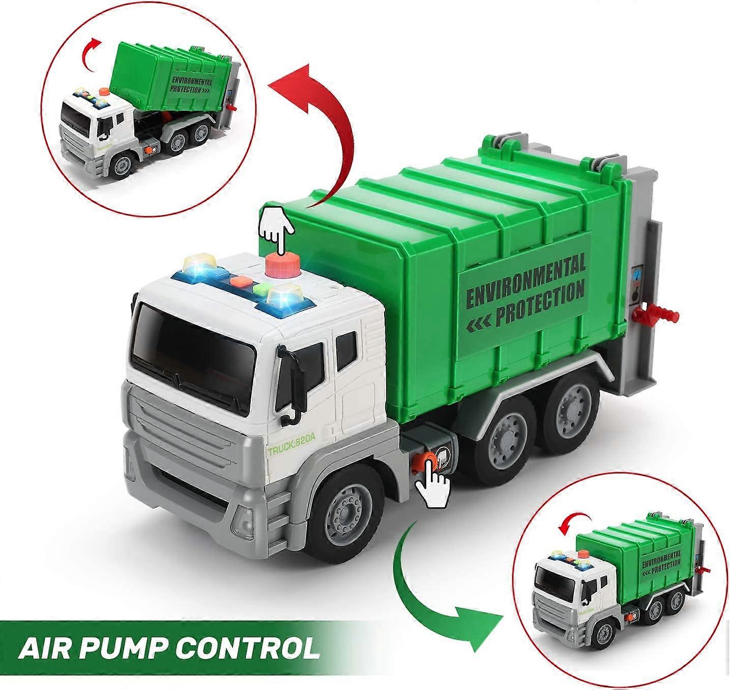 12" Garbage Truck Toys Trash Truck Recycle Truck with Sound and Light ...