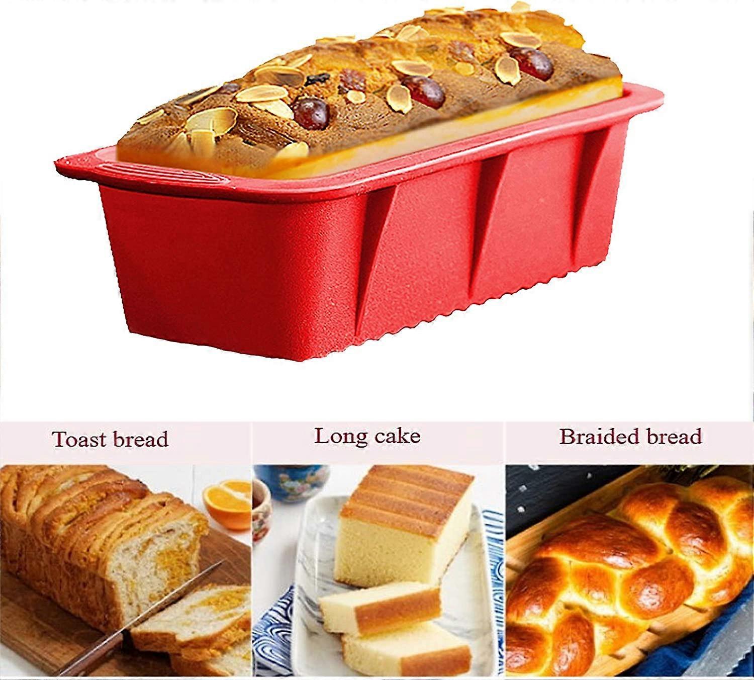 2 Pcs Square Cake Silicone Mold, Silicone Bakeware Homemade Bread, Non ...