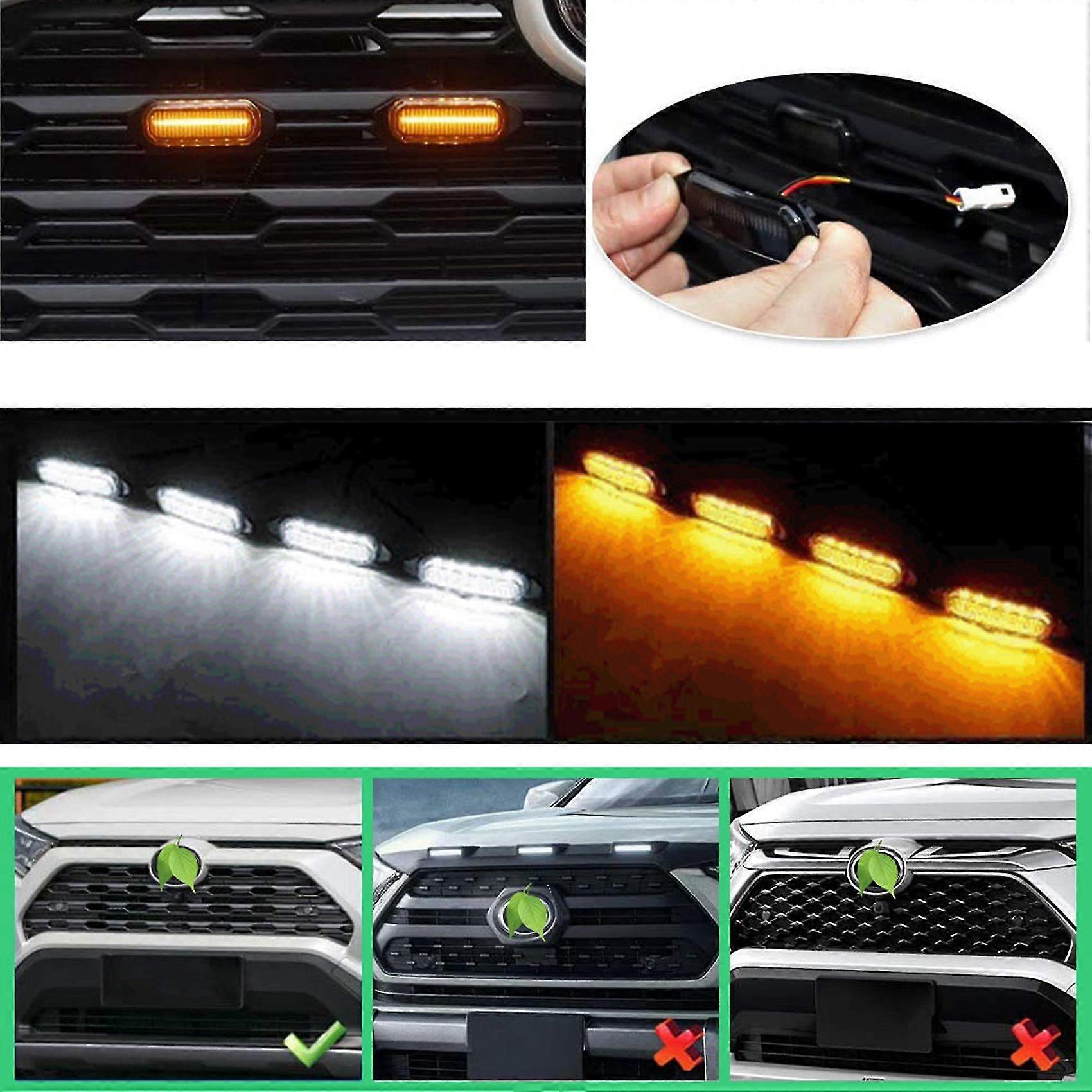 4pcs Led Front Grill Lights For Toyota Rav4 2019 2020 2021 External ...