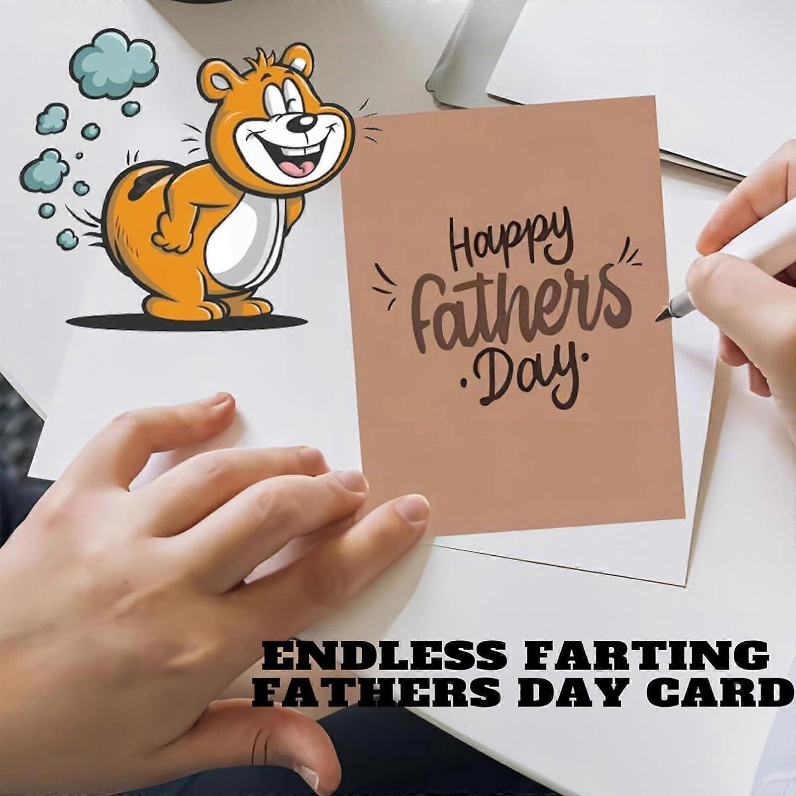 Endless-Farting Father's Day Card, 2024 Fathers Day Card Funny Prank ...