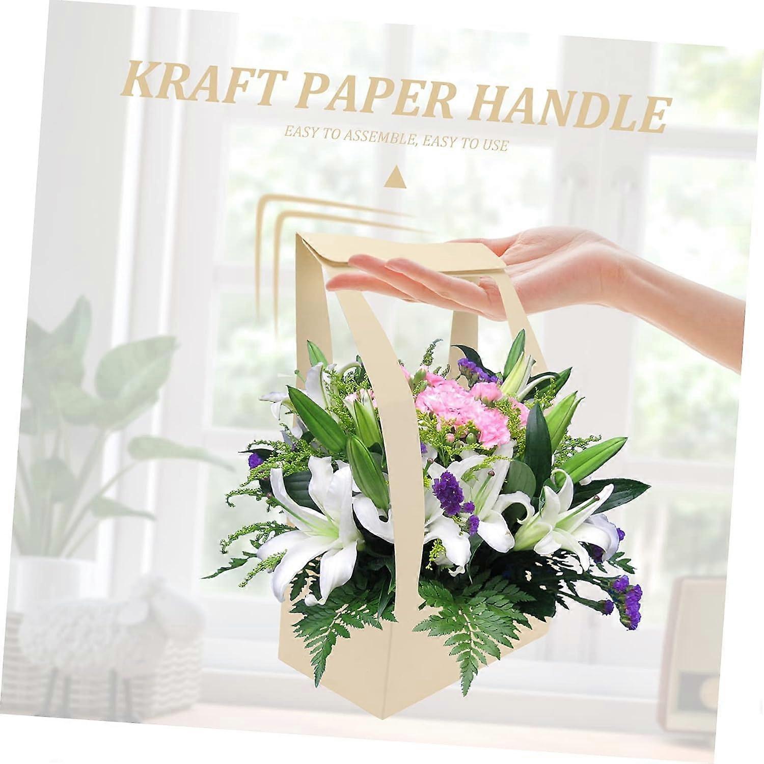 WJ 2 Pieces Boxes Flower Box Paper Flower Bouquet Florist Flower Box ...