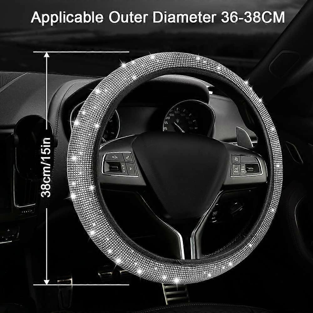 Steering Wheel Cover, 38cm Crystal Steering Wheel Cover, Car Breathable ...
