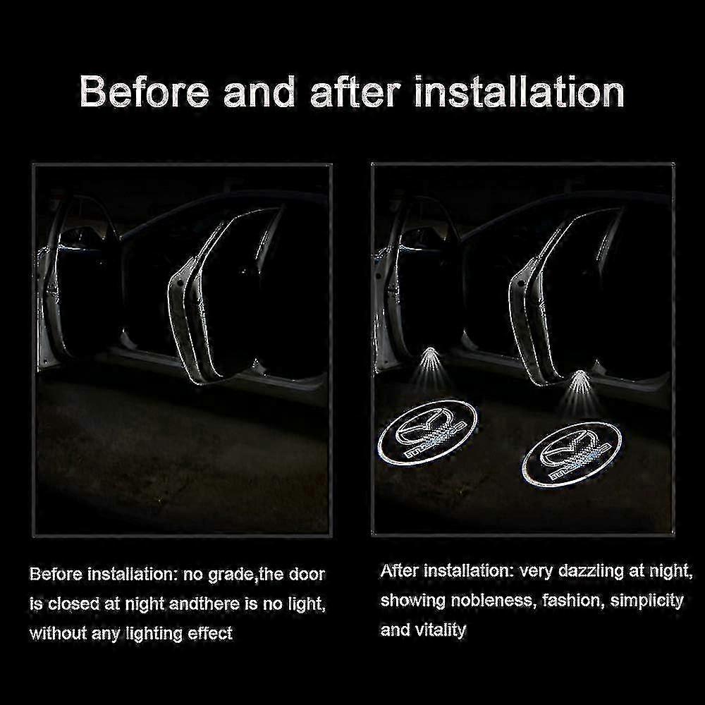 2pcs For Mazda Wireless Car Door Logo Light Led Hd Welcome Courtesy ...