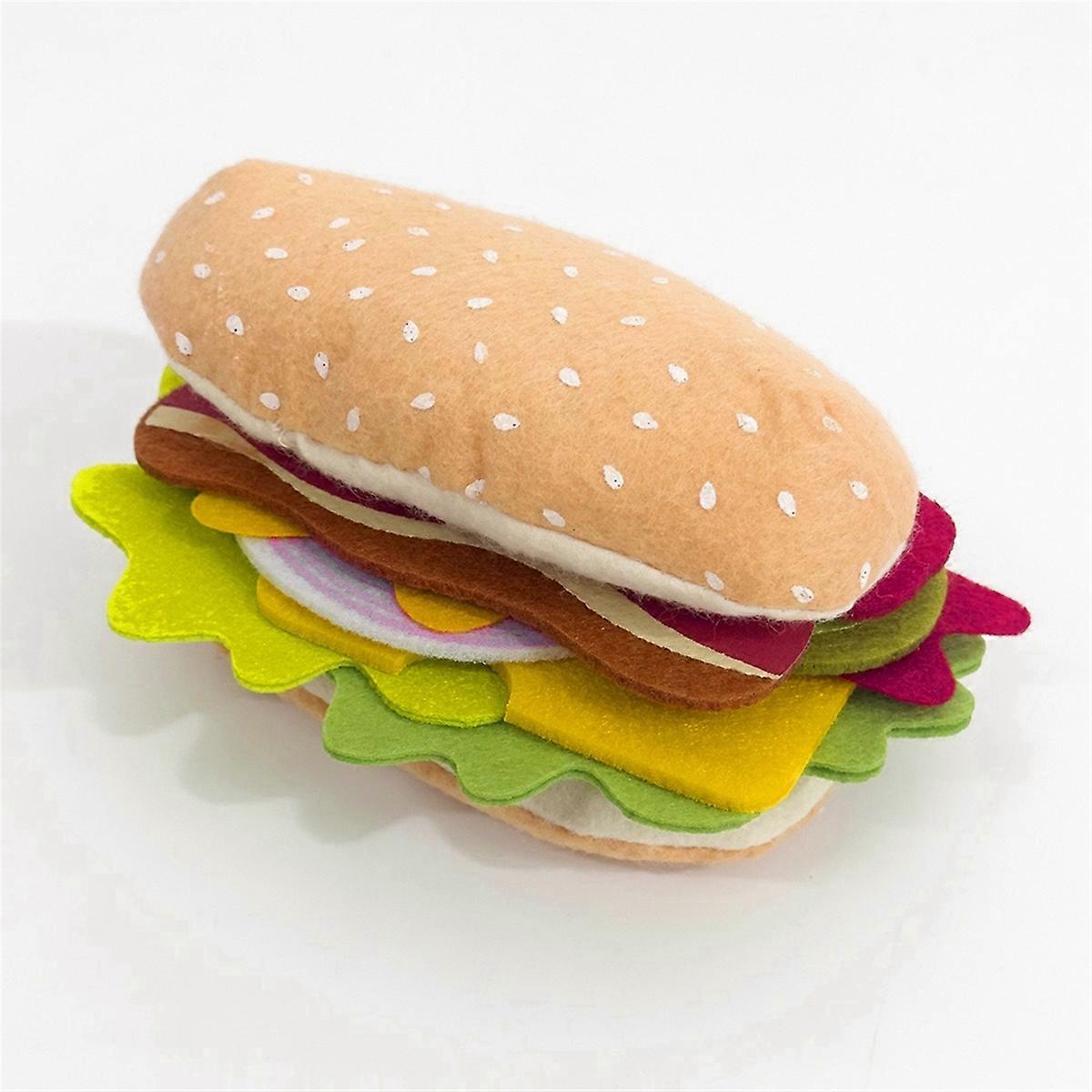 28PCS Food Burger Sandwich Food Set Children Pretend to Play Food ...