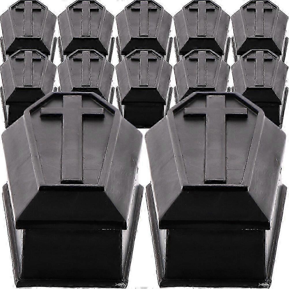14pcs Halloween Coffin Prop Plastic Coffin Box With Lid Party Treat Box ...