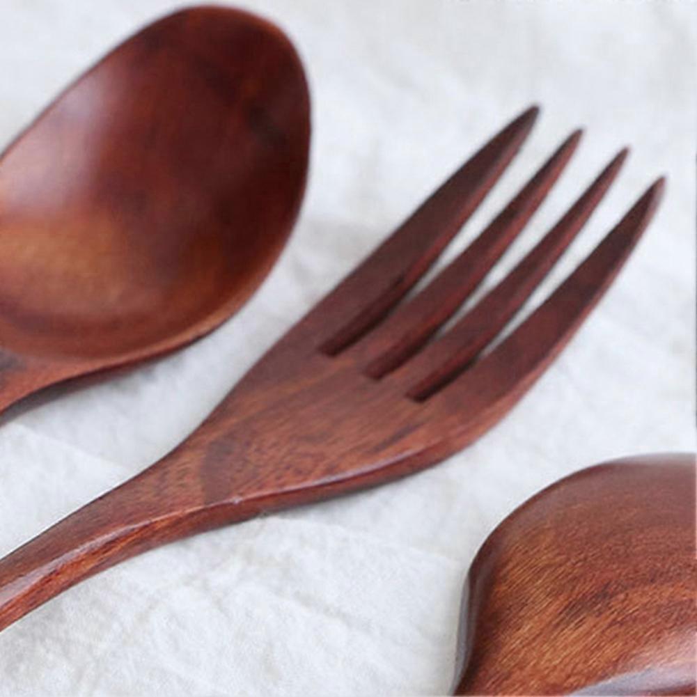 Wooden Wavy Handle Tangled Wire Spoon Fork Wooden Spoon Wooden Fork ...