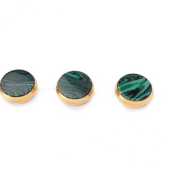 4xSet of 3 Pieces Gold Plated Malachite Finger Buttons for Trumpet ...