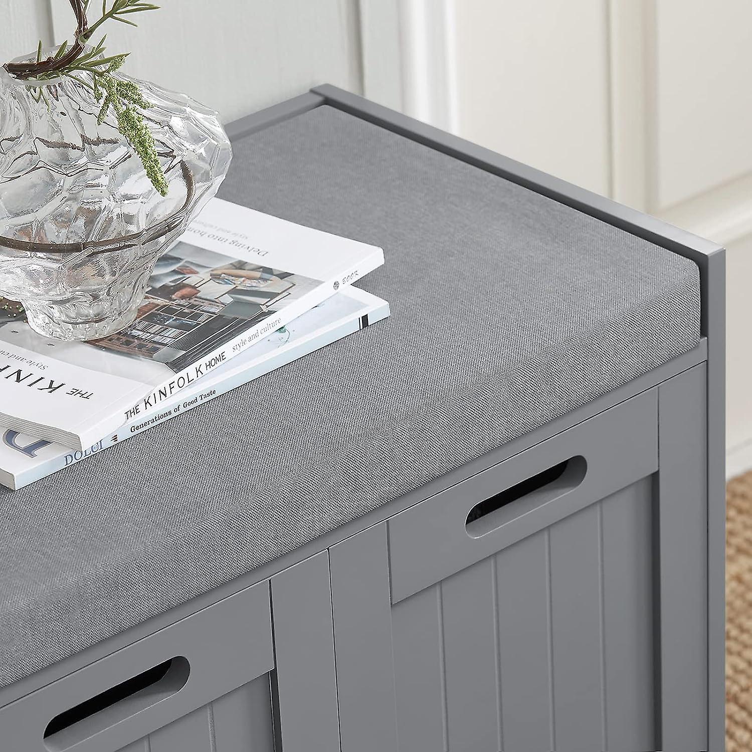 SoBuy Storage Shoe Bench with Seat Cushion,FSR80-SG | Fruugo UK