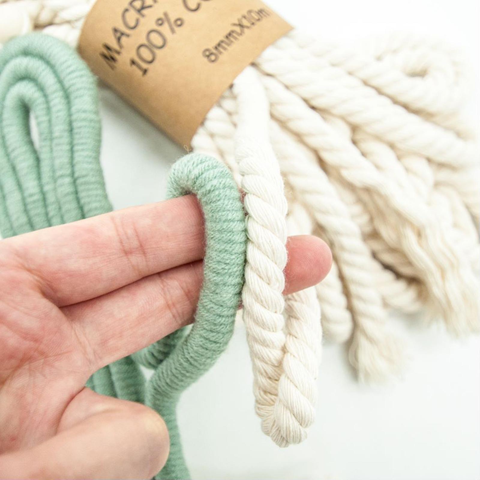 8mmx11Yards Natural Macrame Rope Handmade Crafts DIY Decor Craft Making ...