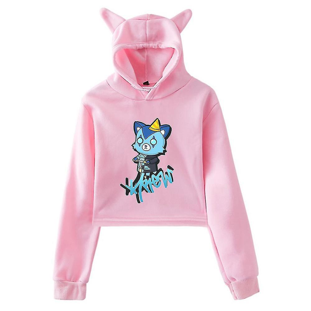 Itsfunneh Krew District Merch Pullover Cat Ear Hoodie Long Sleeve ...