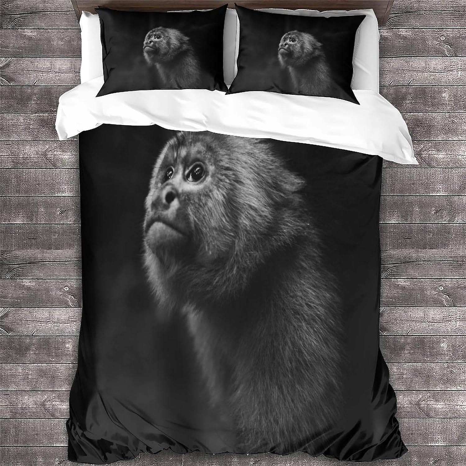 Monkey Gorilla 3 Pieces Duvet Cover, 3D Bedding Sets Animal Print Quilt ...