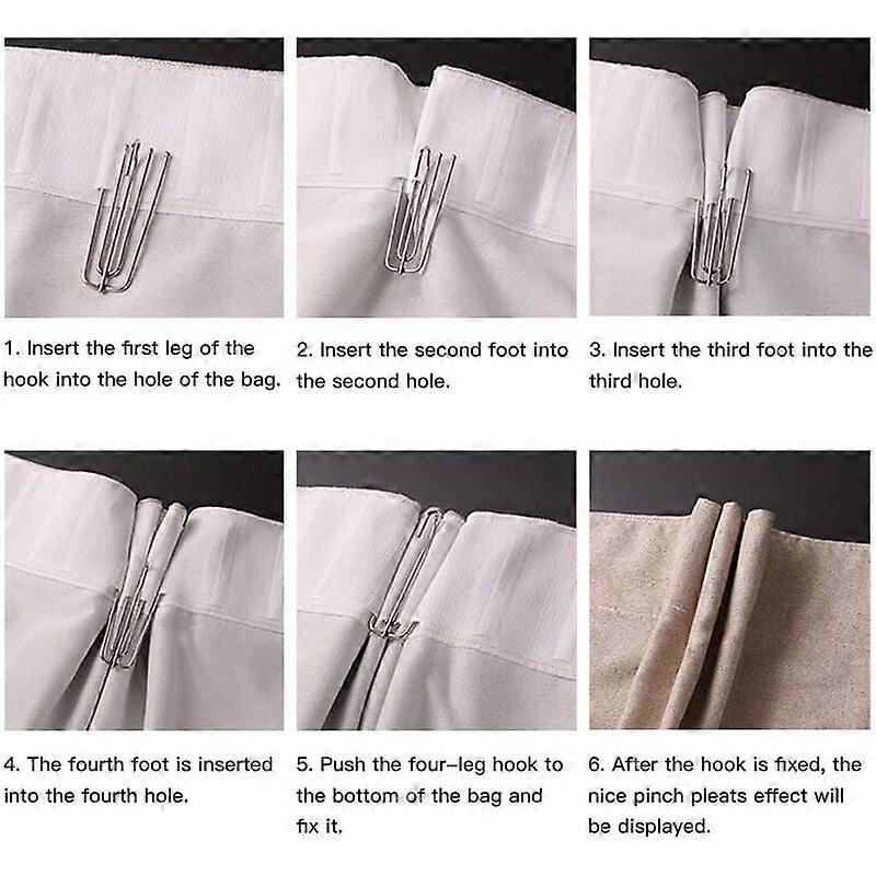 25 Pieces Stainless Steel Curtain Claw Hooks Window Curtain Door Clamp ...