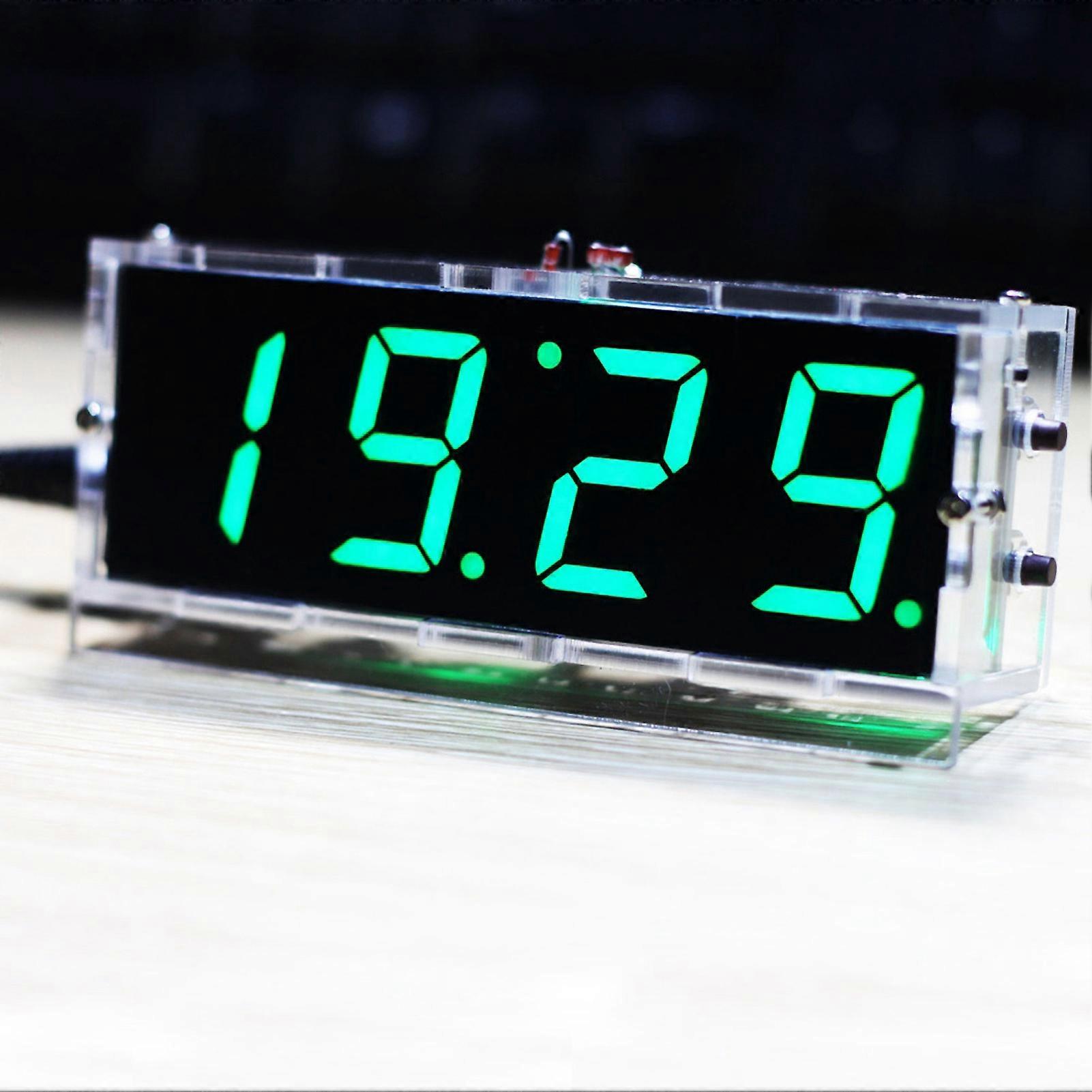 4-digit DIY Digital LED Clock Kit Auto Display Time Temperature ...