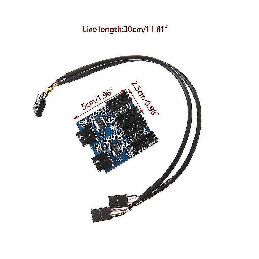 9pin Usb Header Male 1 To 4 Female Extension Cable Card Motherboard 9-pin Usb Hub Usb 2.0 9 Pin ...