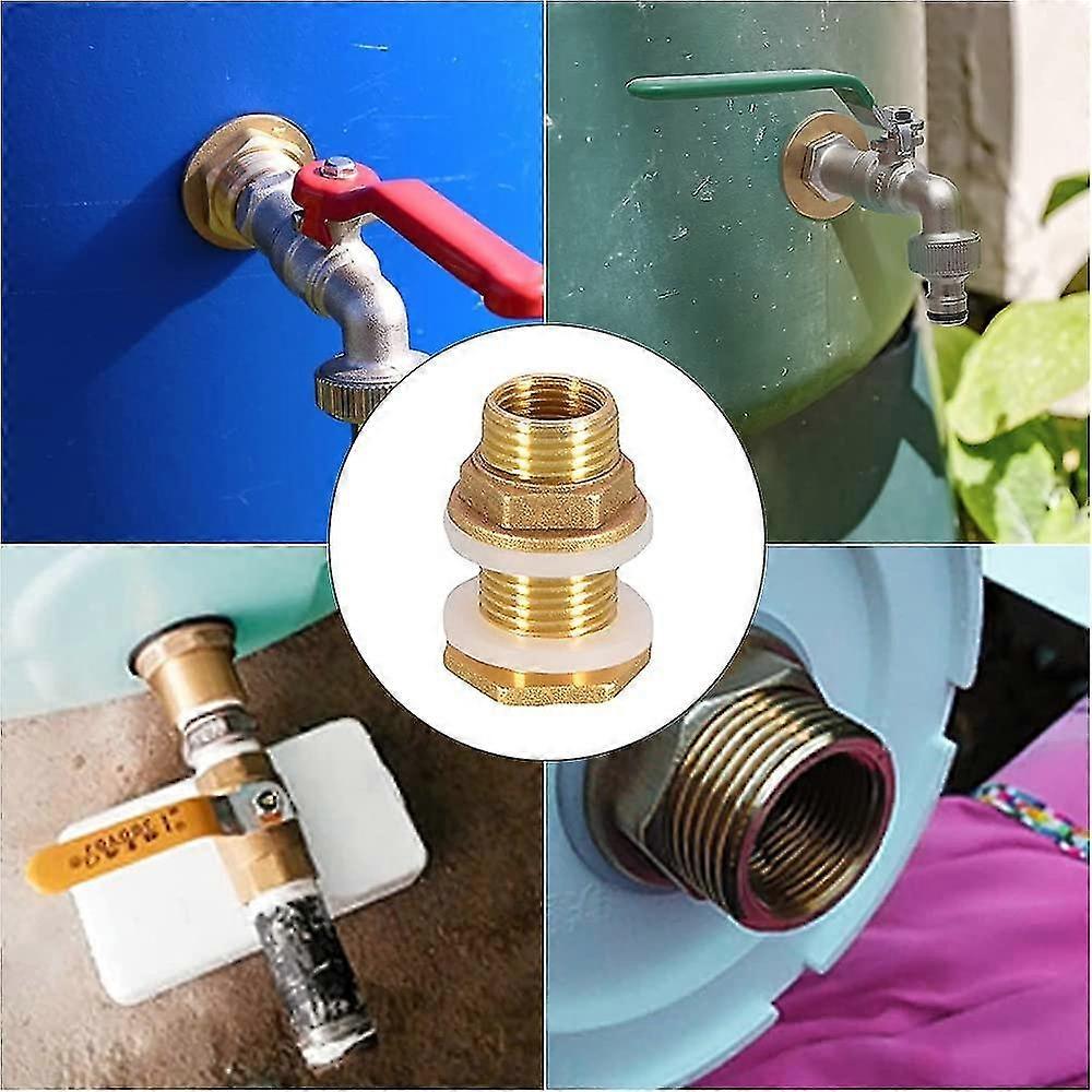 1/2 Brass Water Tank Water Hose Fitting 2 Pieces Brass Tank Socket 4 ...