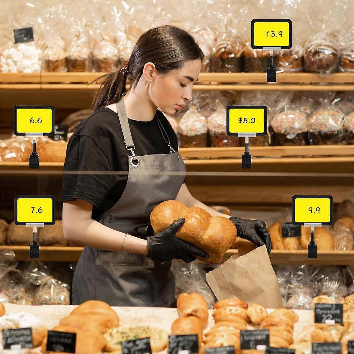 10 PCS Clip on Sign Holder Rotatable Label Clips Retail Merchandise ...