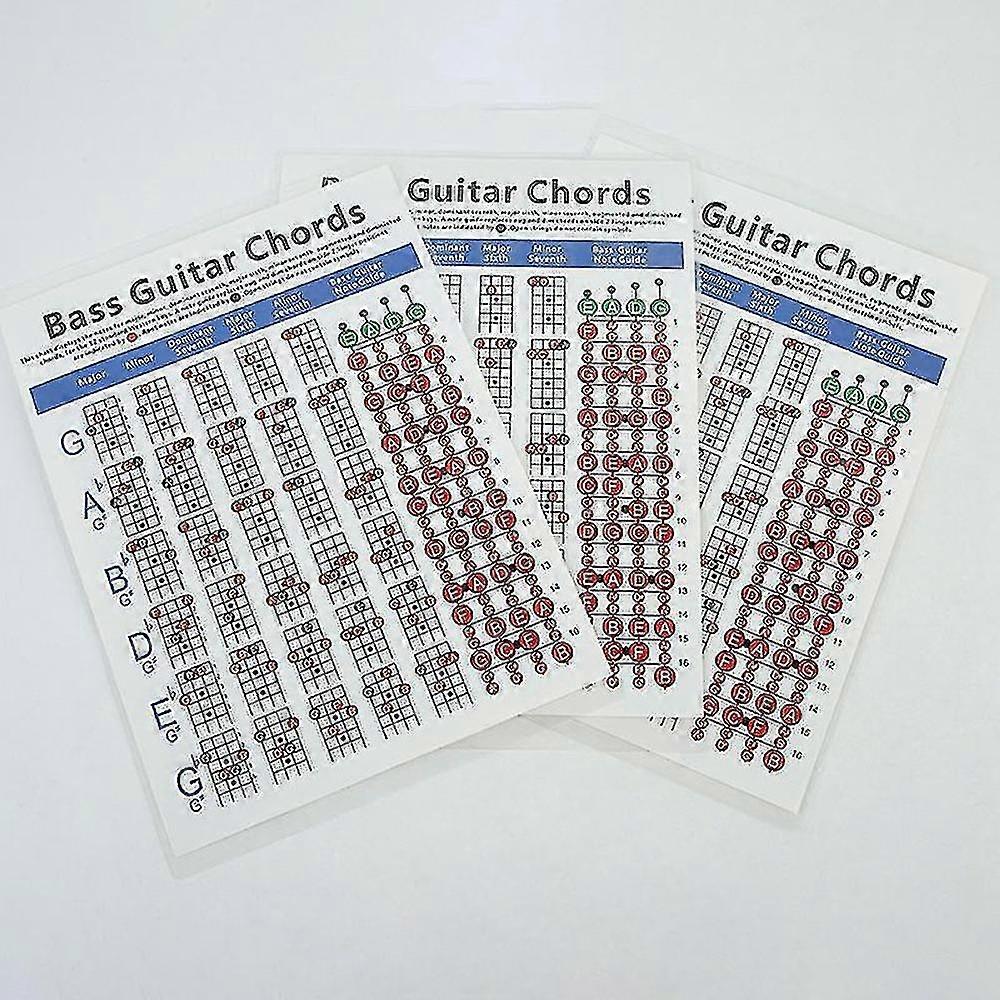 Electric Bass Guitar Chord Chart 4 String Guitar Chord Fingering ...