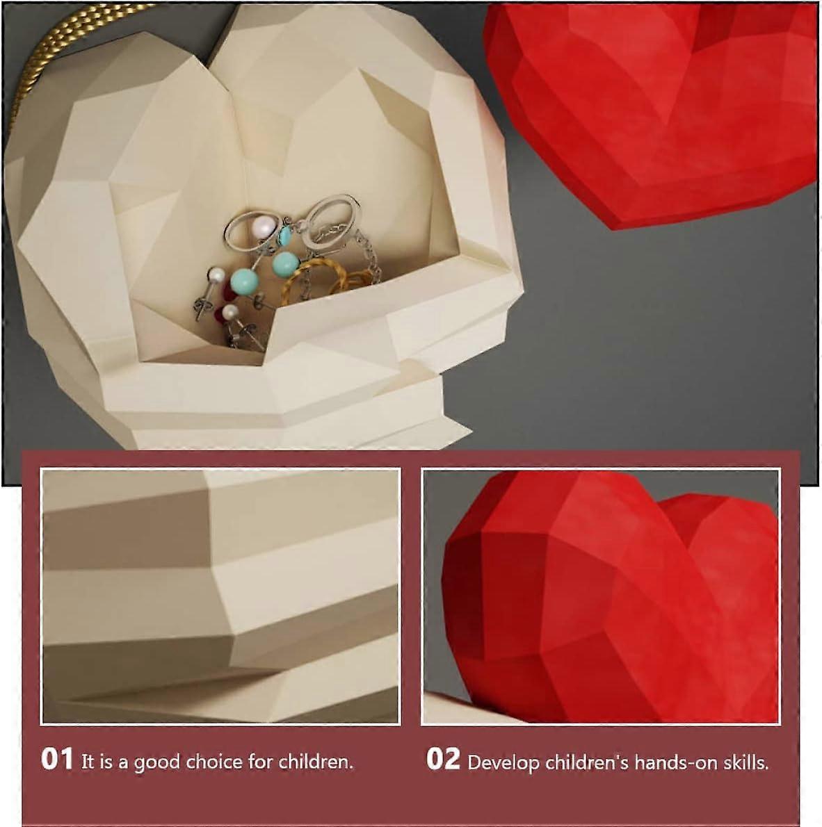 1 piece(s) 3D Origami Heart 3D Origami Paper 3D Paper Model Heart ...