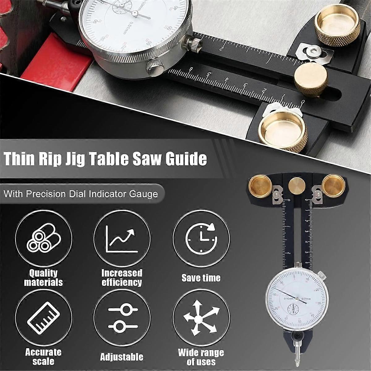 Saw Alignment Gauge, Table Saw Dial Indicator 0.01 mm Adjustable Table Saw Alignment Gauge ...