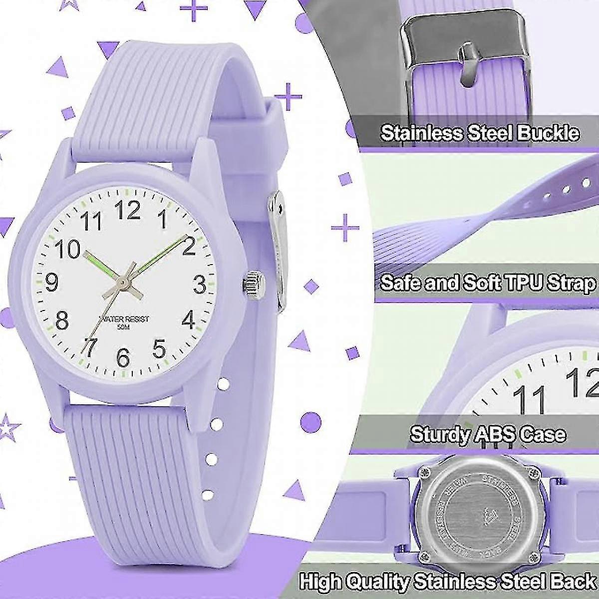 Kids Analog Watches for Girls Boys Kids Watches with Soft Band Learning ...