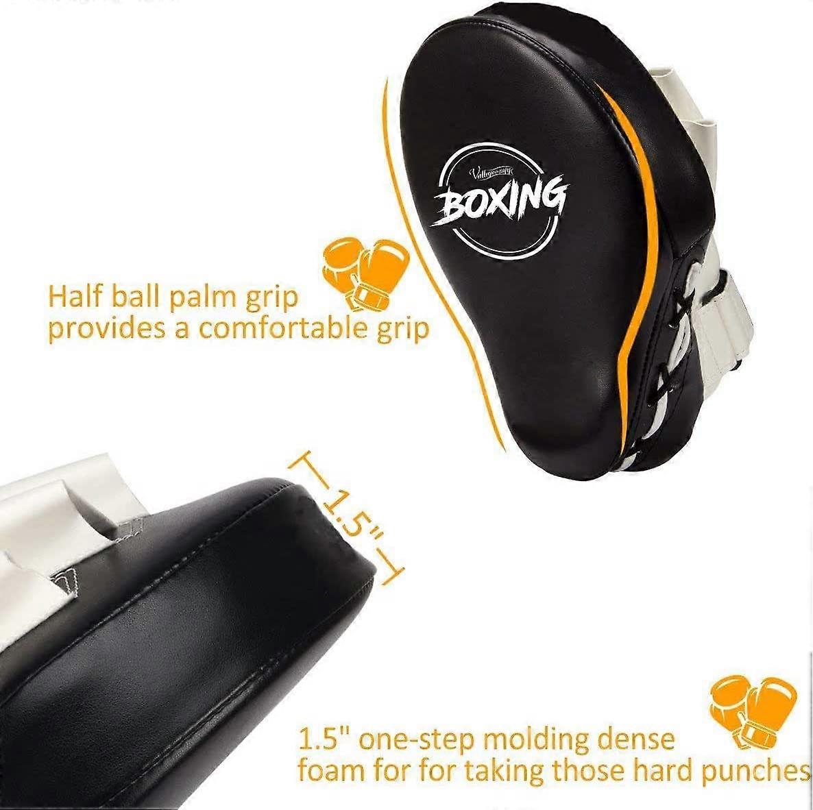 Boxing Curved Focus Punching Mitts- Leatherette Training Hand Pads ...