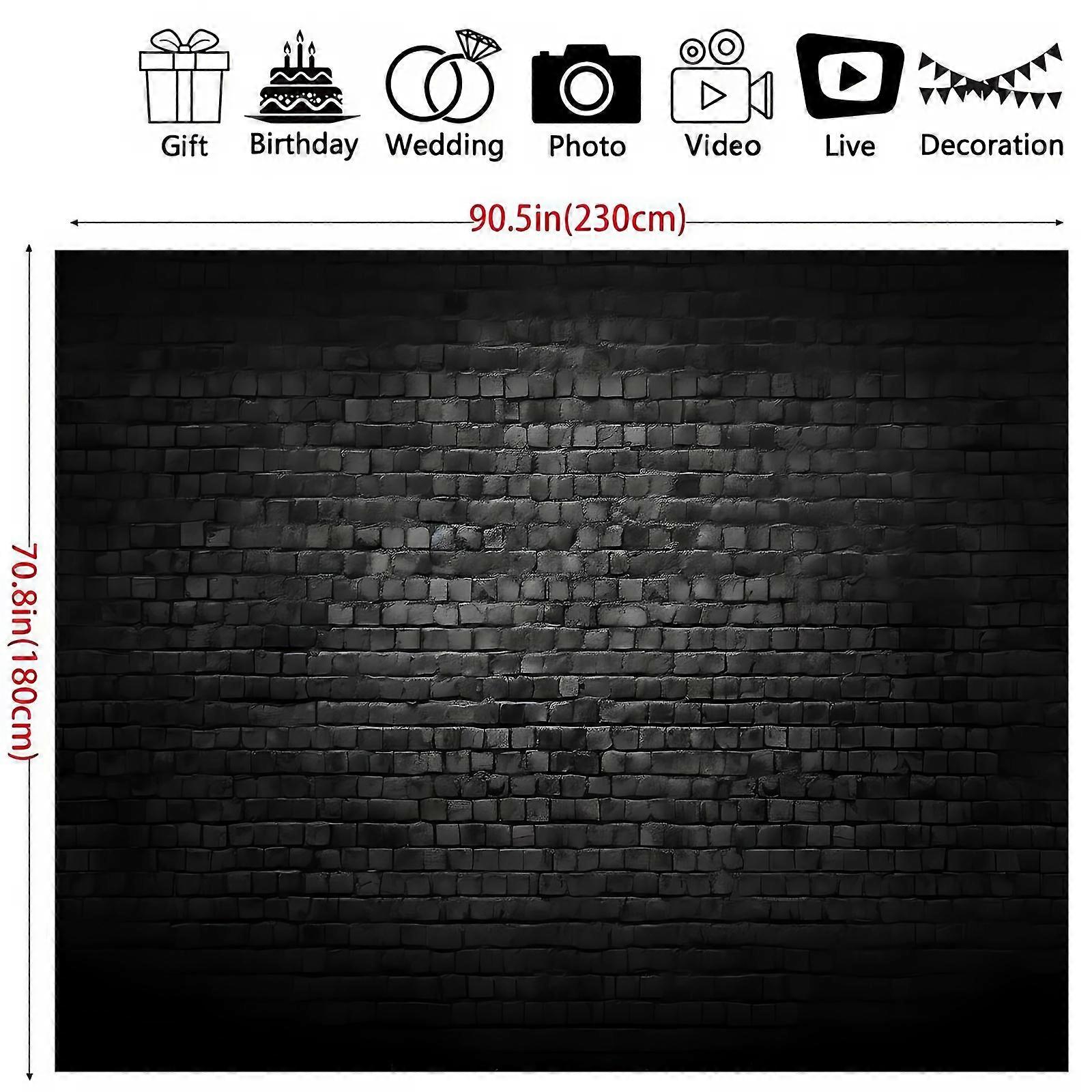 1pc Photography Backdrop, Black Brick Wall Photography Backdrop Brick ...