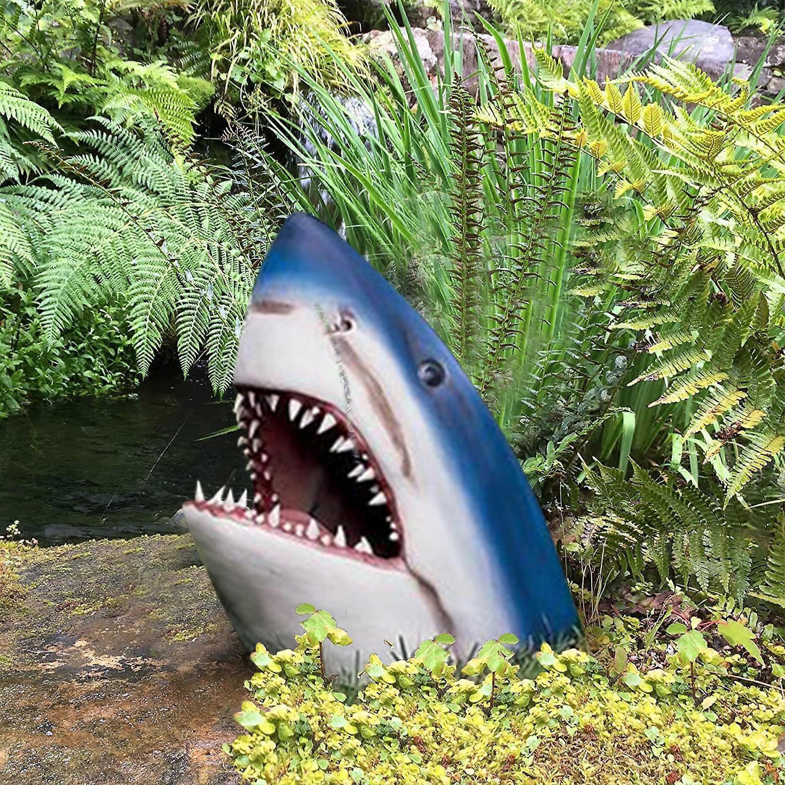 Wall Mounted Great Blue Shark Head Sculpture | Shark Week Decorations ...
