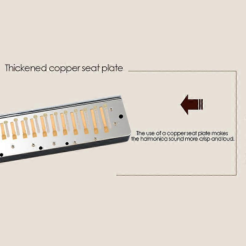 QI MEI Chromatic Harmonica 16 Hole 64 Tone Mouth Organ Instrumentos Key ...